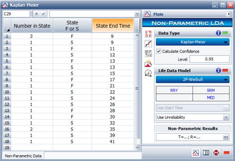 Non Parametric Life Data Analysis Example