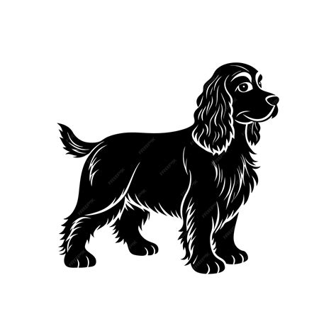 Cocker Spaniel Dog Silhouette Vector Illustration Premium Ai
