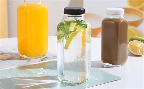 12 Pack 12oz Glass Juice Bottles With Lids Juicing