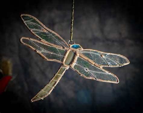 Stained Glass Dragonfly Suncatcher Etsy