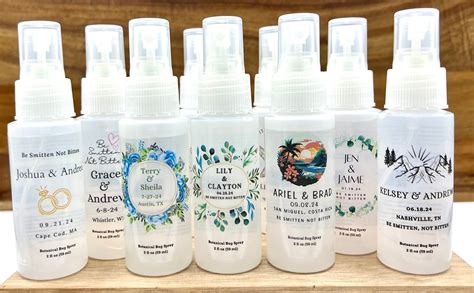 50 Bug Spray Bottle Wedding Favors Personalized Label Bottles Filled