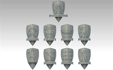 🇫🇮 Historic Provinces Of Finland Coat Of Arms・ 3d File For 3d Printing