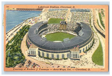 Vintage Lakefront Stadium Cleveland Ohio Postcard P203e United