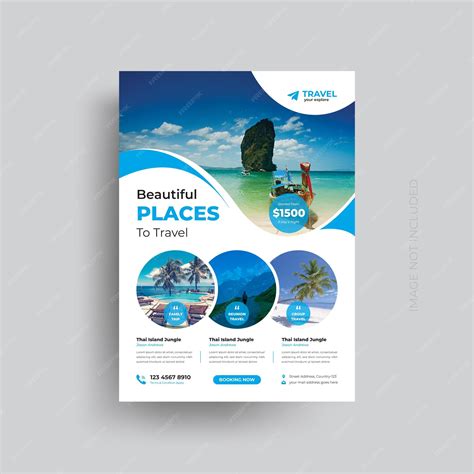 Premium Vector Travel Vacation Tour Agency Flyer Template Design