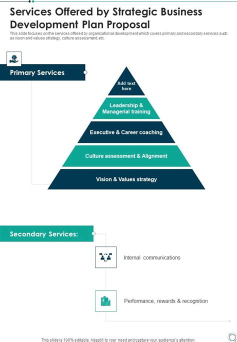 Services Offered By Strategic Business Development Plan Proposal One