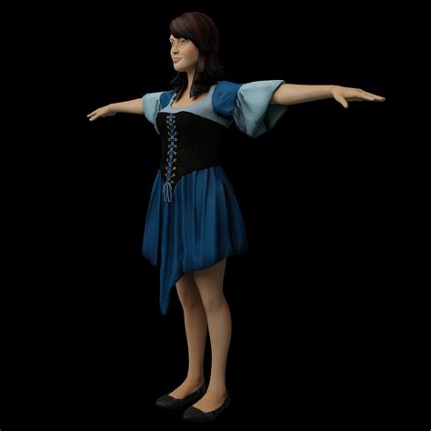 3d Model Girl Character For Story Telling Games Vr Ar Low Poly