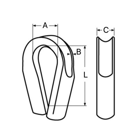 Stainless Steel Wire Rope Tube Thimble Heavy Duty Cable Thimble For