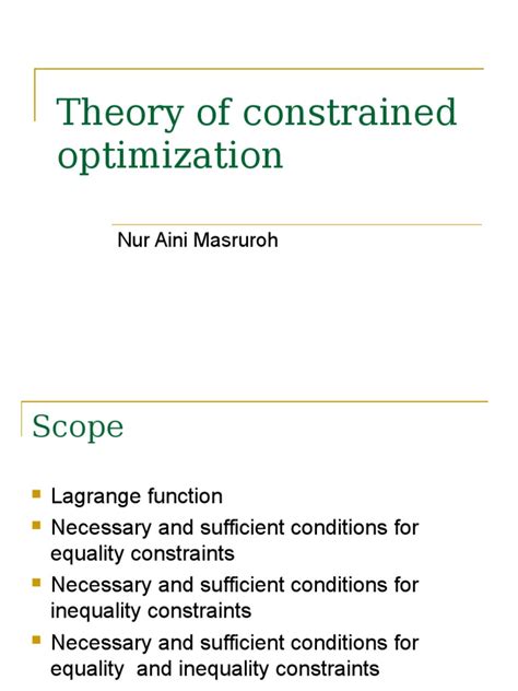Theory Of Constrained Optimization Pdf Mathematical Optimization
