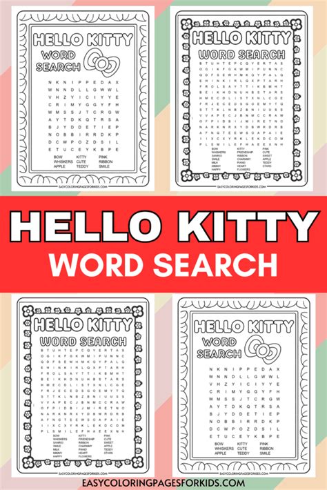 Hello Kitty Word Search Printables