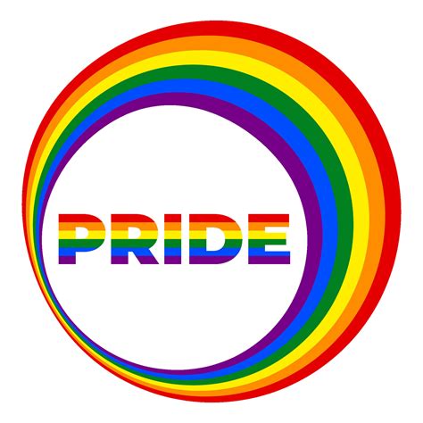 Pride Month Icon Rainbow Circle With Rainbow Text Pride Inside