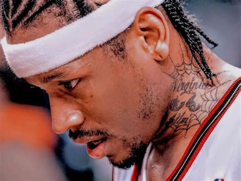 Basketball Characters Allen Iverson Using Tattoos To Write Basketball