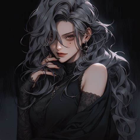 Dark Grey Hair Anime