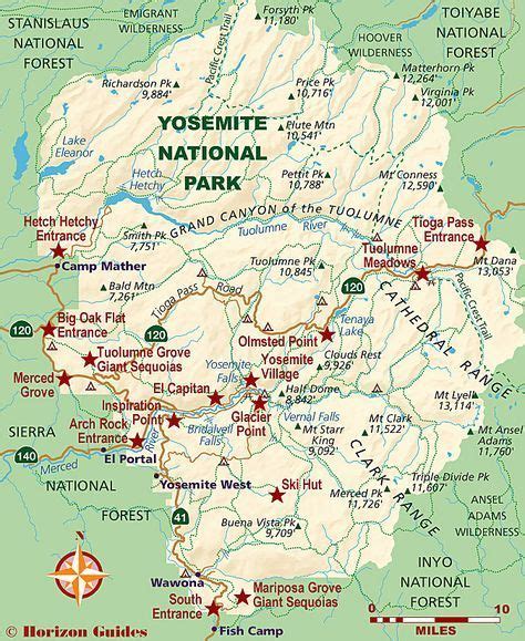 Yosemite National Park Map Parkusa California Travel Road Trips