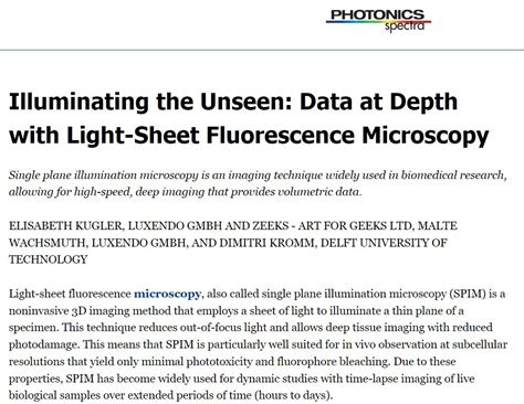 Lsfm Spim Microscopy Lightsheet Science Luxendo
