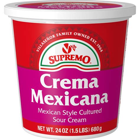 Vandv Supremo Foods Inc Crema Mexicana Mexican Style Cultured Sour