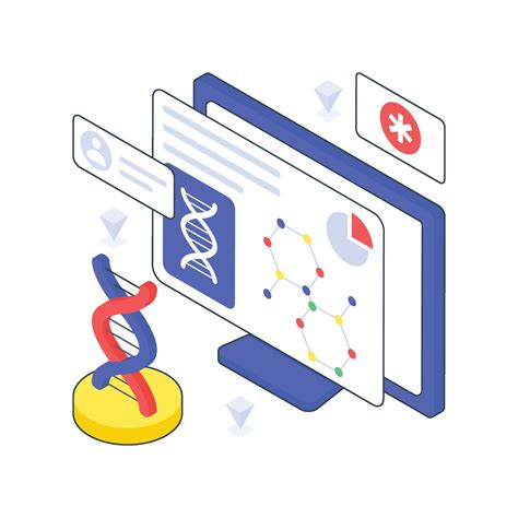 Dna Report Isometric Colored Illustration Eps File Stock Illustration