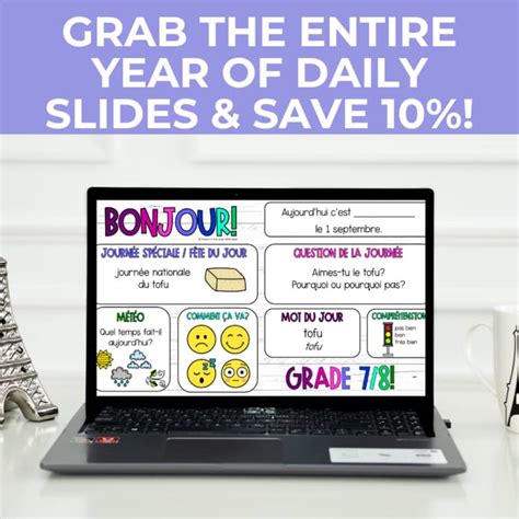Intermediate French Bell Workdaily Slides Routine December Tpt