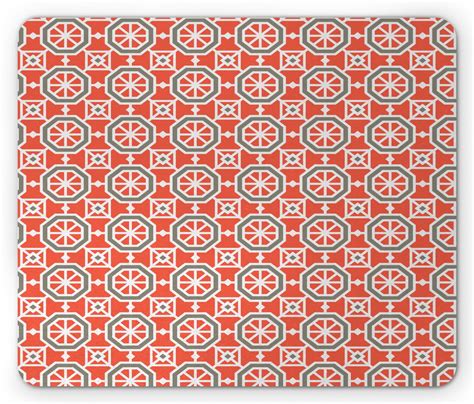 Arabian Mouse Pad Middle Eastern Moroccan Mosaic Art Motif Bohemian Vibes Octagons Folk