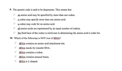 Solved The Genetic Code Is Said To Be Degenerate This Means
