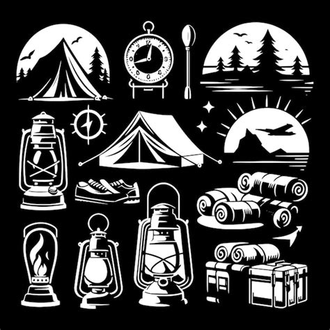 Premium Vector Camping Elements Vector Set