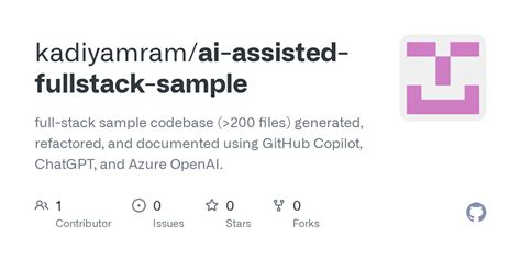 Github Kadiyamramai Assisted Fullstack Sample Full Stack Sample