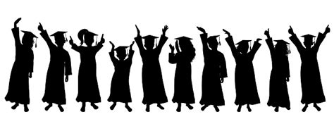 사각형 학업 모자를 쓴 졸업생 아이들의 행복한 그룹입니다 쾌활한 사람들의 실루엣 졸업식 벡터 일러스트 레이 션입니다 졸업식에 대한 스톡 벡터 아트 및 기타 이미지 Istock