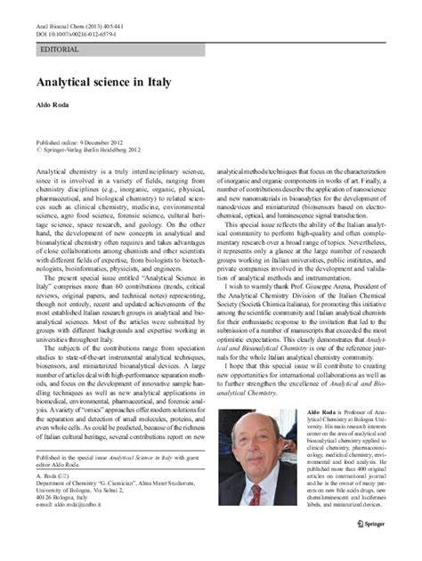 Pdf Analytical Science In Italy