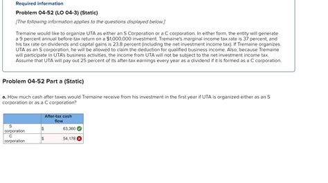 Required Intormation Problem 04 52 Lo 04 3 Static