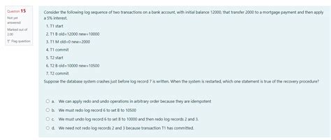 solved consider the following log sequence of two