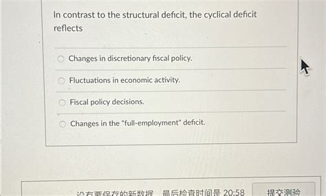 Solved In Contrast To The Structural Deficit The Cyclical