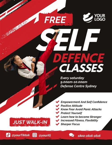 Free Self Defence Classes Flyer Artofit
