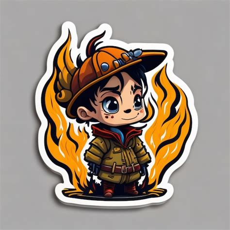 Premium Ai Image Cute Fire Sticker 6