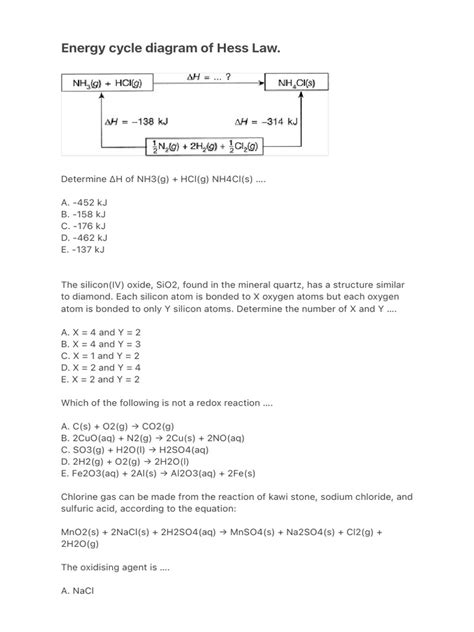 Energy Cycle Diagram Of Hess Law Download Free Pdf Gases