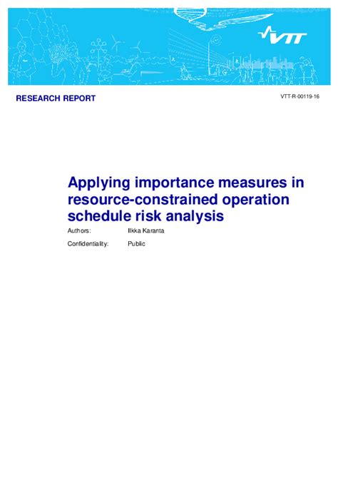 Pdf Applying Importance Measures In Resource Constrained Operation