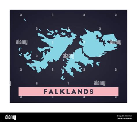 Falklands Map Country Poster With Regions Shape Of Falklands With