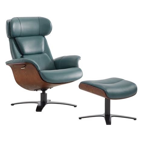 Chita Swivel Recliner Chair With Ottoman Set And Adjustable Headrest