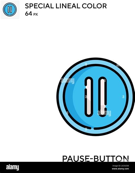 Pause Button Special Lineal Color Icon Illustration Symbol Design