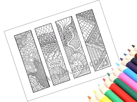 Valentines Bookmarks To Print And Color Zentangle Inspired Hearts And