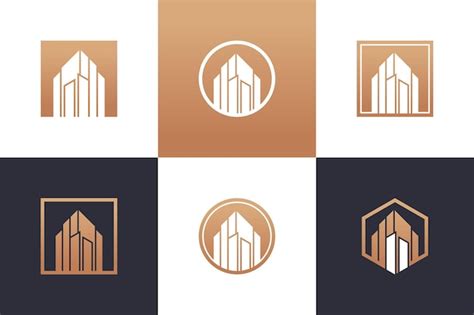 Colección De Vectores De Diseño De Logotipo De Edificio Con Idea De Elemento único Vector Premium