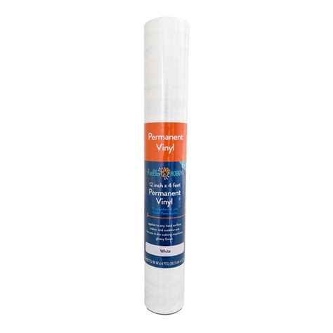 Hello Hobby 12 X 4 White Permanent Craft Vinyl Roll