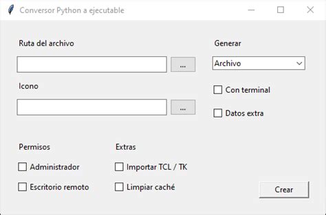 Github Xaival Interfaz Pyinstaller Usa Python Con La Librer A Tkinter Para Otorgar Una