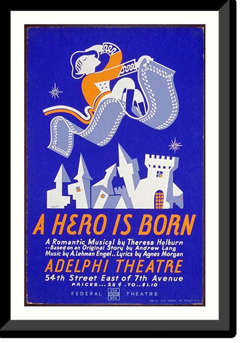 Historic Framed Print A Hero Is Born A Romantic Musical By Theresa