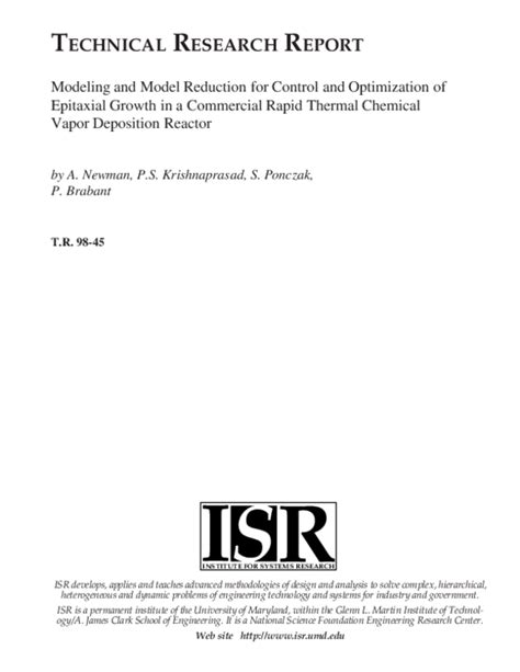 Pdf Modeling And Model Reduction For Control And Optimization Of