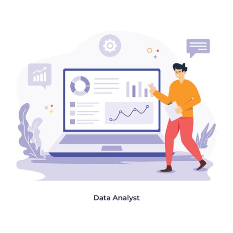 Person Monitoring Online Data Flat Illustration Of Data Analyst 7240143 Vector Art At Vecteezy