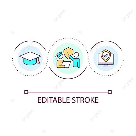 Cybersecurity Education Loop Concept Icon Stroke Prevention Develop
