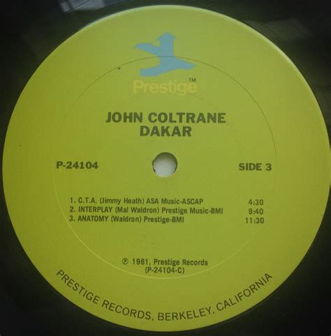 John Coltrane Dakar Used Vinyl High Fidelity Vinyl Records And Hi Fi Equipment Hollywood