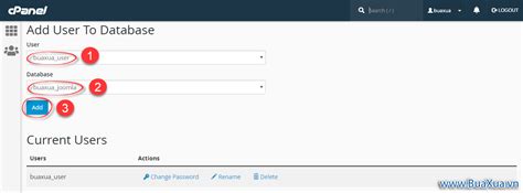 Cách tạo Database trong cPanel trên Shared Hosting BuaXua vn