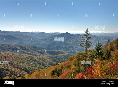 A Scenic View From Waterrock Knob On The Blue Ridge Parkway In Early