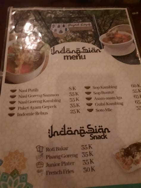Menu At Riyadh Cafe Indonesia