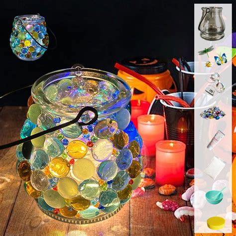Craft Kits For Adults Glass Mosaic Candle Holder Kit Diy Mosaic Night